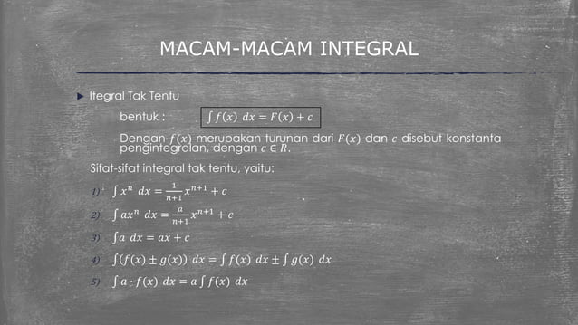 Materi integral kelas xii | PPTX