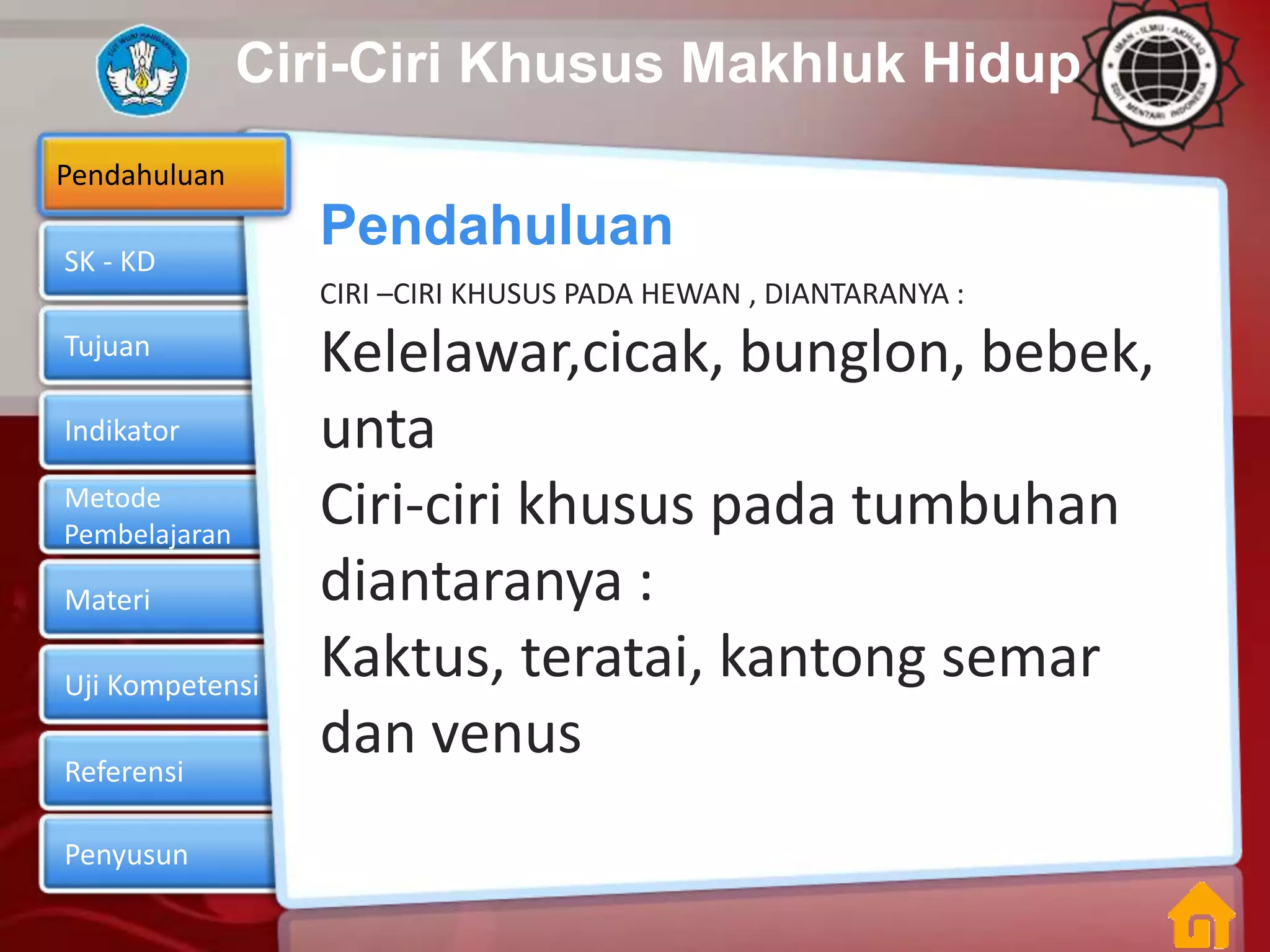 Materi ipa ciri ciri khusus makhluk hidup kelas 6 rachmah safitri | PPTX