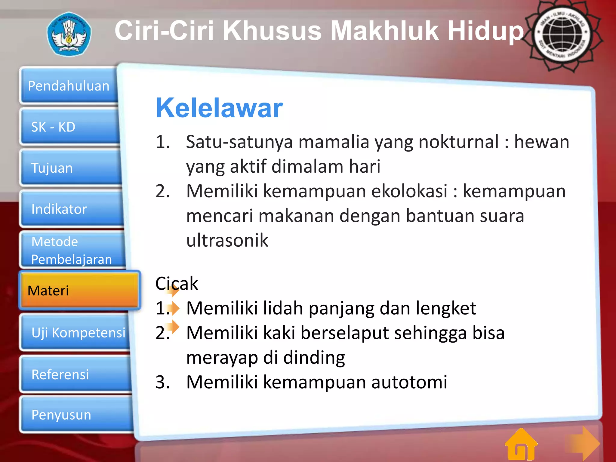 Materi ipa ciri ciri khusus makhluk hidup kelas 6 rachmah safitri | PPTX