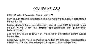 Materi IPA PENILAIAN KKM Kelas 8 Semester Genap.pptx