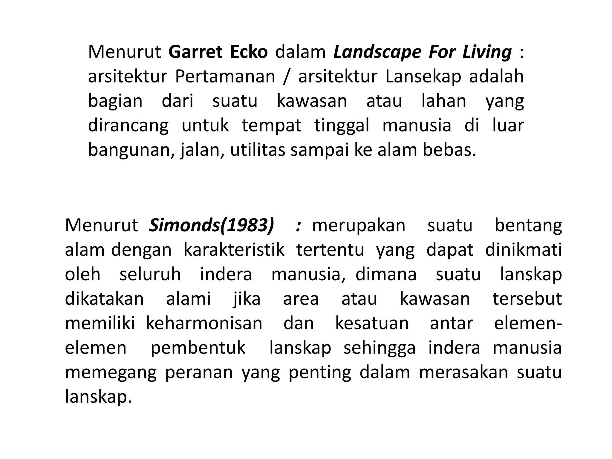 Pengertian ruang luar - lansekap - taman - | PPTX