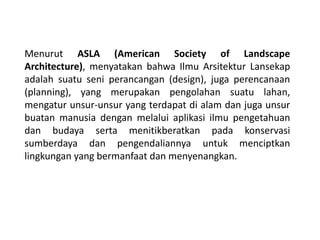 Pengertian ruang luar - lansekap - taman - | PPTX