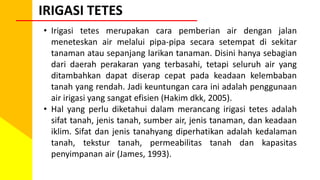 MATERI REKAYASI TEKNOLOGI IRIGASI PERTANIAN | PDF