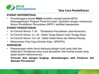 materi program jasa konstruksi 2022 by bpjs | PPTX