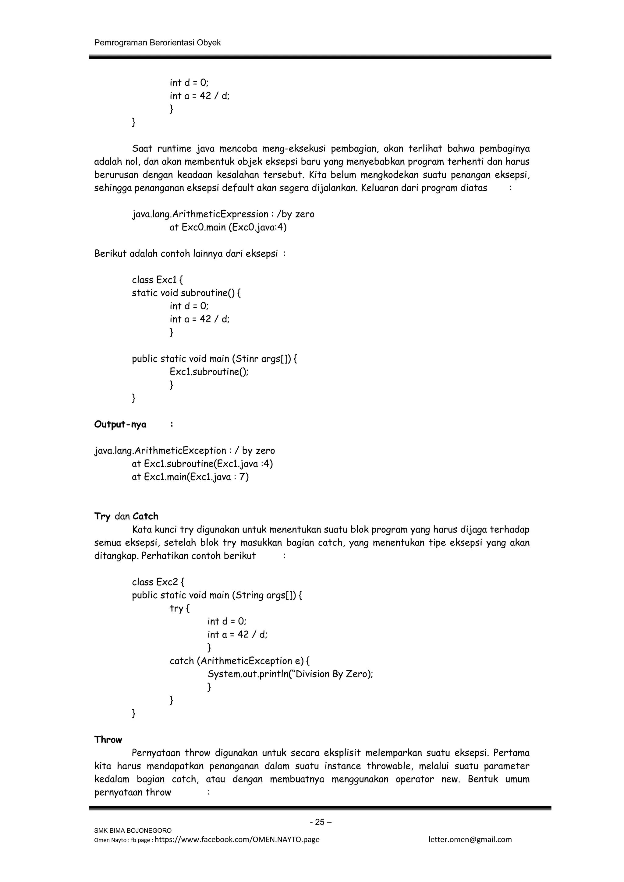 Materi java merancang aplikasi teks dan dekstop berbasis obyek | PDF