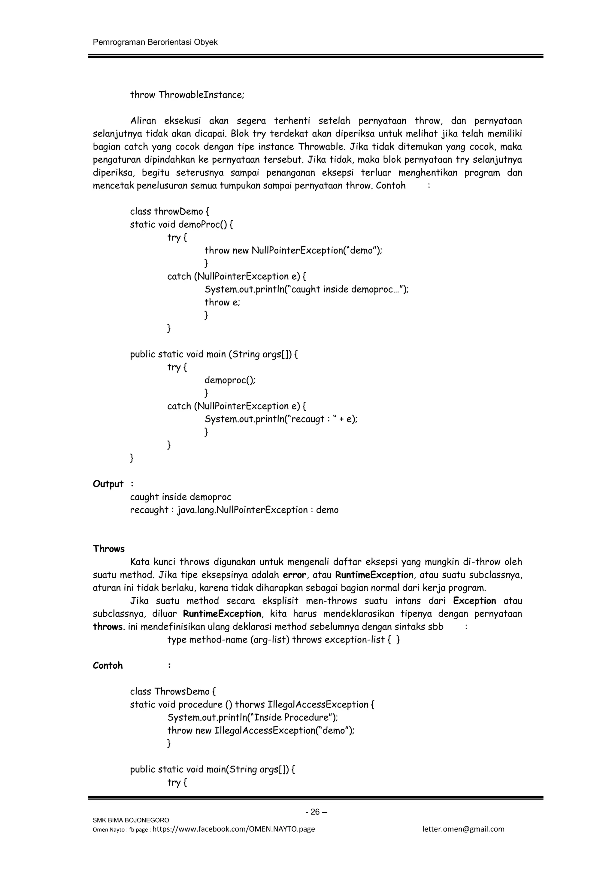Materi java merancang aplikasi teks dan dekstop berbasis obyek | PDF