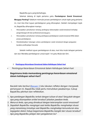 Materi jurnal 2 topik 1 digunakan sbg referensi ppg | PDF