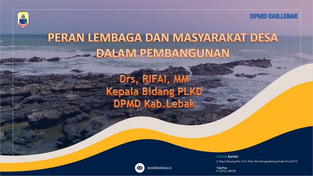 MATERI KABID PLKD PERAN LEMBAGA DAN MASY DESA DALAM PEMBANGUNAN.pptx