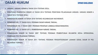 MATERI KABID PLKD PERAN LEMBAGA DAN MASY DESA DALAM PEMBANGUNAN.pptx