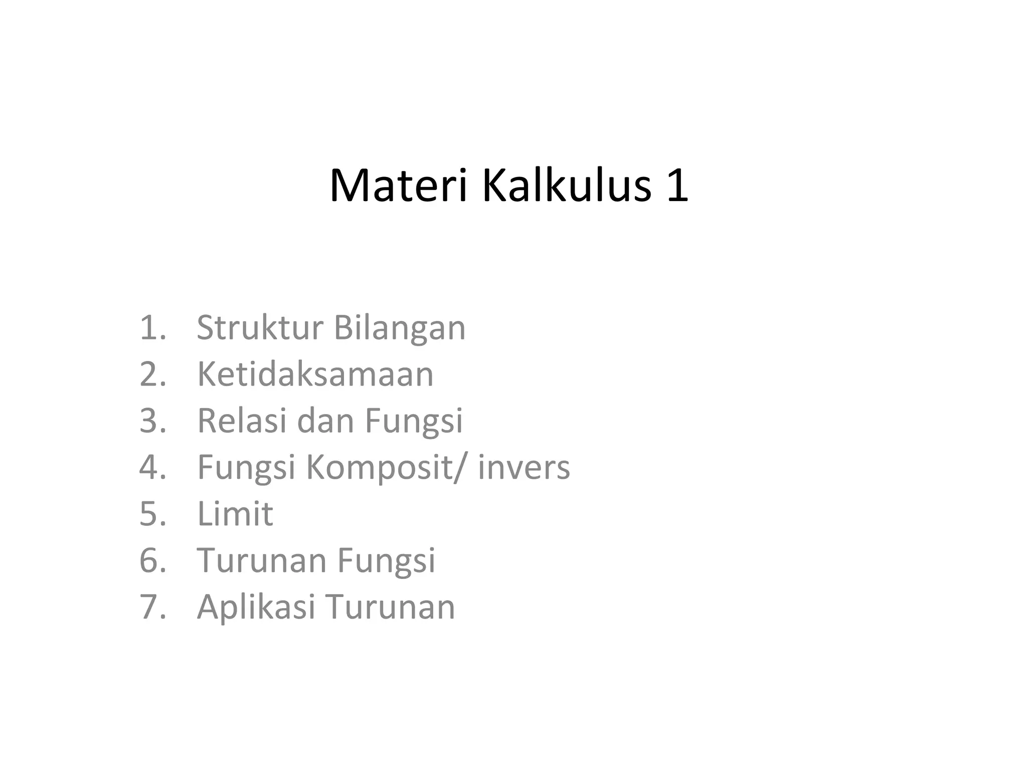 Materi kalkulus 1 | PPT