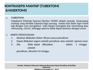 MATERI KELUARGA BERENCANA PASCA SALIN PPT | PPTX
