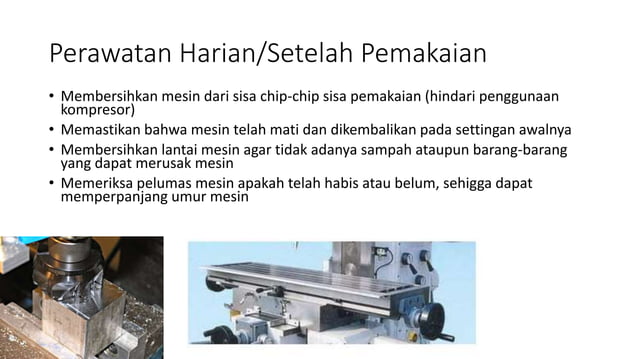 Perawatan Mesin Frais (Maintenance of milling Machine) | PPTX