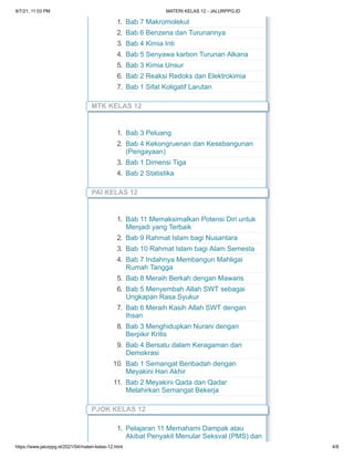 Unduh Daftar Link Materi kelas 12 jalurppg.id - Buku Pelajaran Siswa Lengkap | PDF
