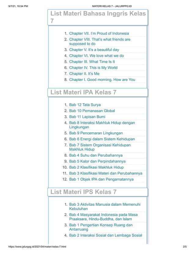 Materi kelas 7 jalurppg.id - Buku Pelajaran Siswa Lengkap | PDF