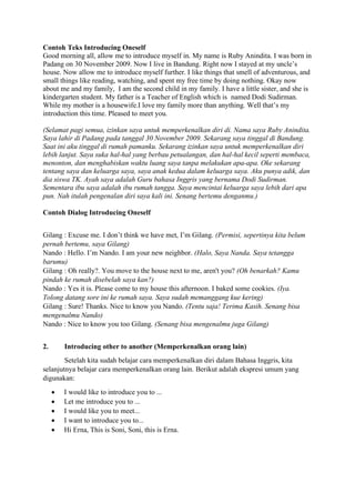 Materi kelas 7 bahasa inggris | PDF