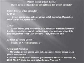 Materi kelas 7 sistem operasi | PPT