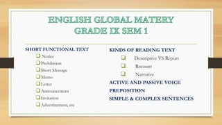 MATERI KELAS IX.1 (SHORT FUNCTIONAL TEXT) | PDF