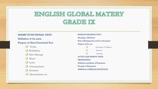 MATERI KELAS IX.1 (SHORT FUNCTIONAL TEXT) | PDF