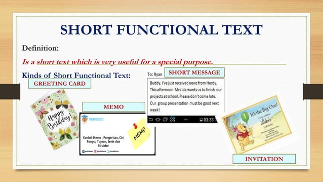 MATERI KELAS IX.1 (SHORT FUNCTIONAL TEXT) | PDF | Gifts and Greetings ...