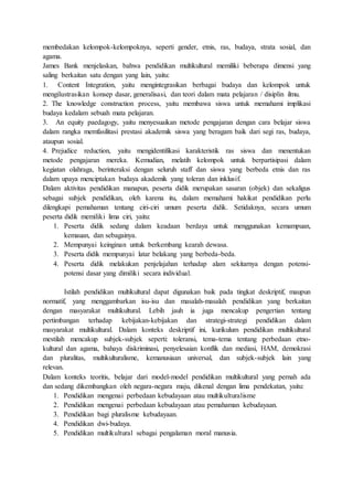 Materi kelompok 5 pentingnya pendidikan multikultural di indonesia | PDF