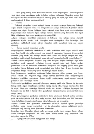 Materi kelompok 5 pentingnya pendidikan multikultural di indonesia | PDF