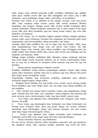 Materi kelompok 5 pentingnya pendidikan multikultural di indonesia | PDF