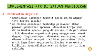 IMPLEMENTASI KTR DI SATUAN PENDIDIKAN DENGAN TEMAN SEBAYA | PPTX