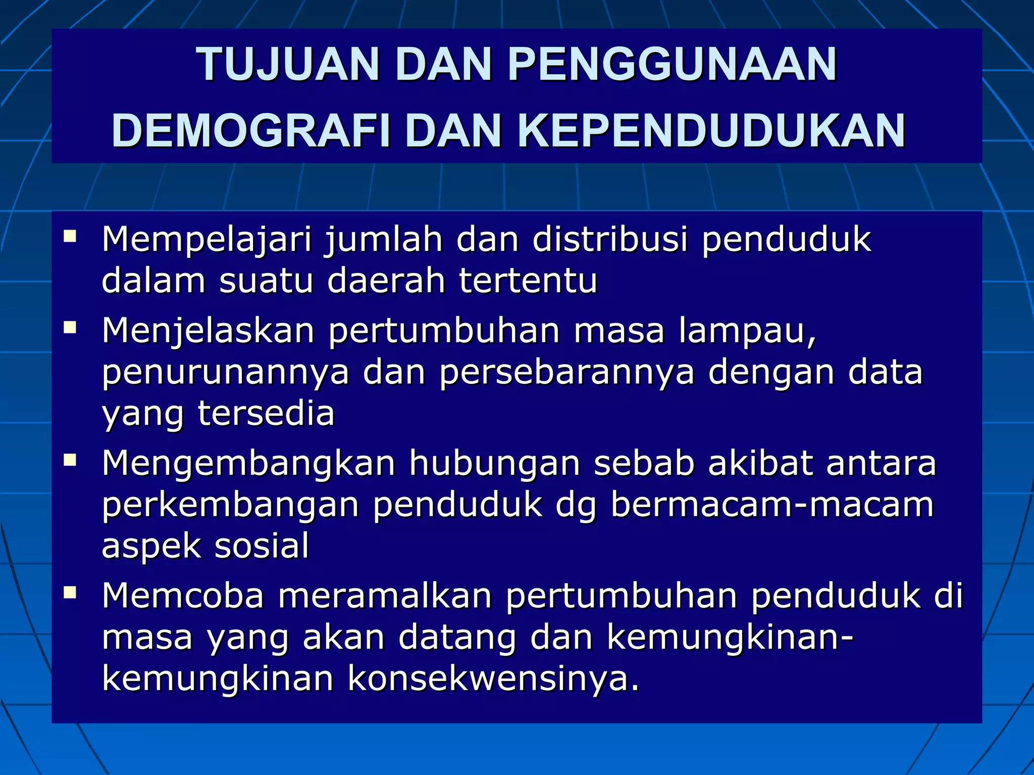 Materi kependudukan dalam geografi | PPT