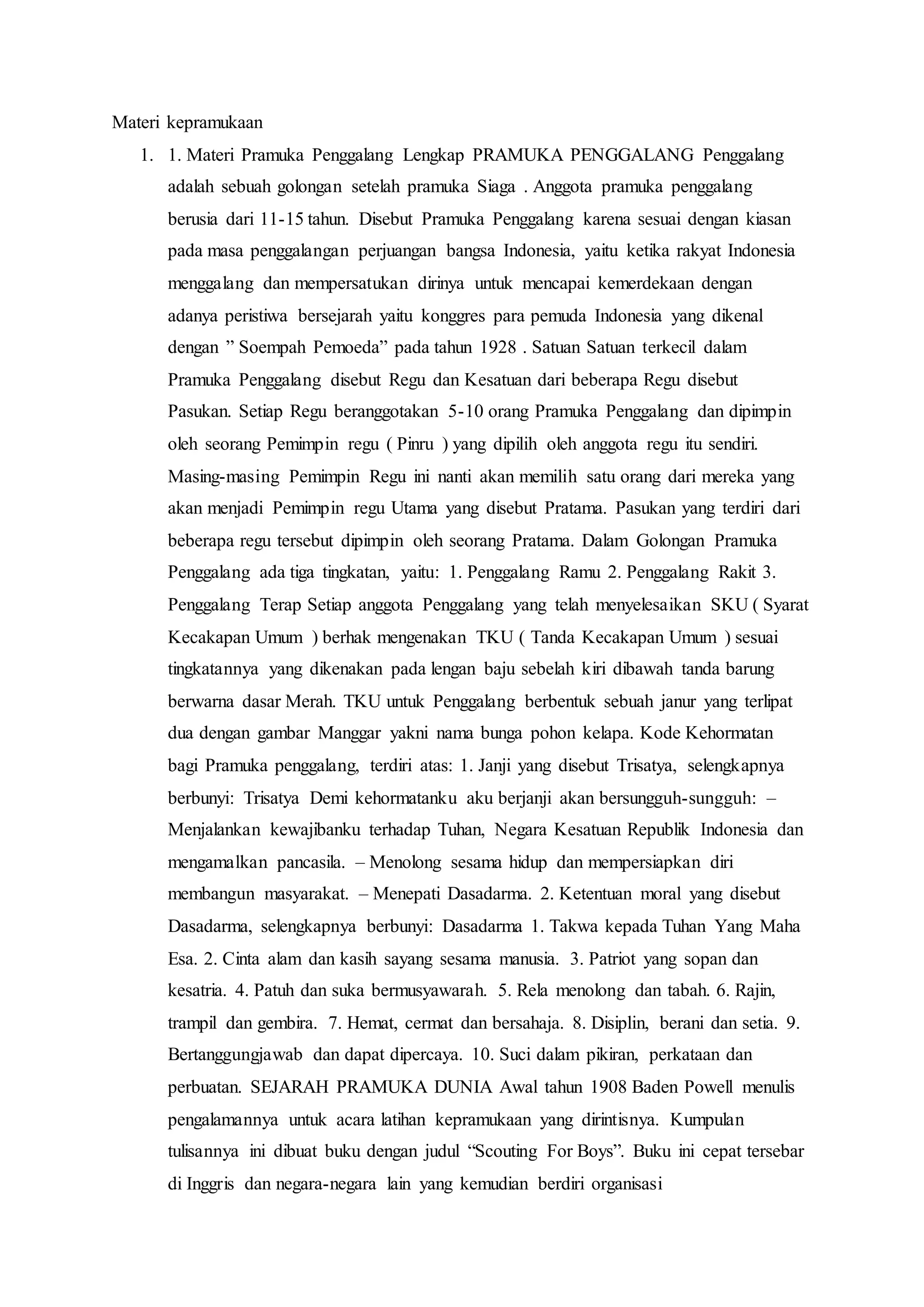 Materi kepramukaan | DOCX