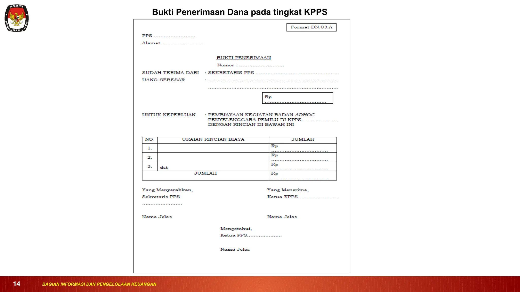 Materi Keuangan Badan Adhoc Kabupaten Konawe | PPTX