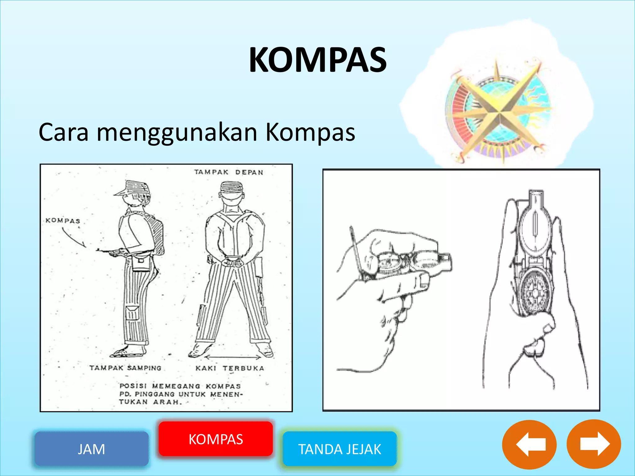 Materi Pramuka kompas, tanda jejak, dan jam | PPTX