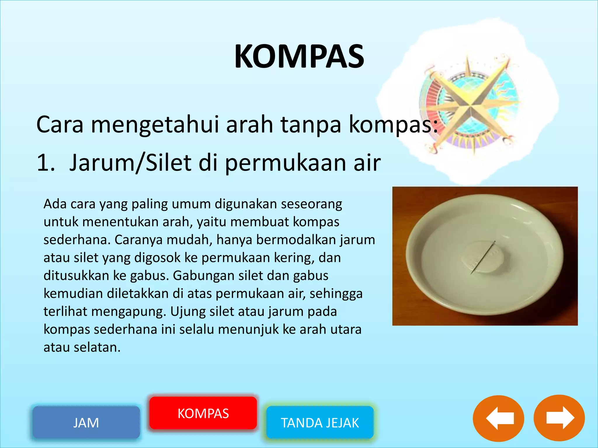 Materi Pramuka kompas, tanda jejak, dan jam | PPTX