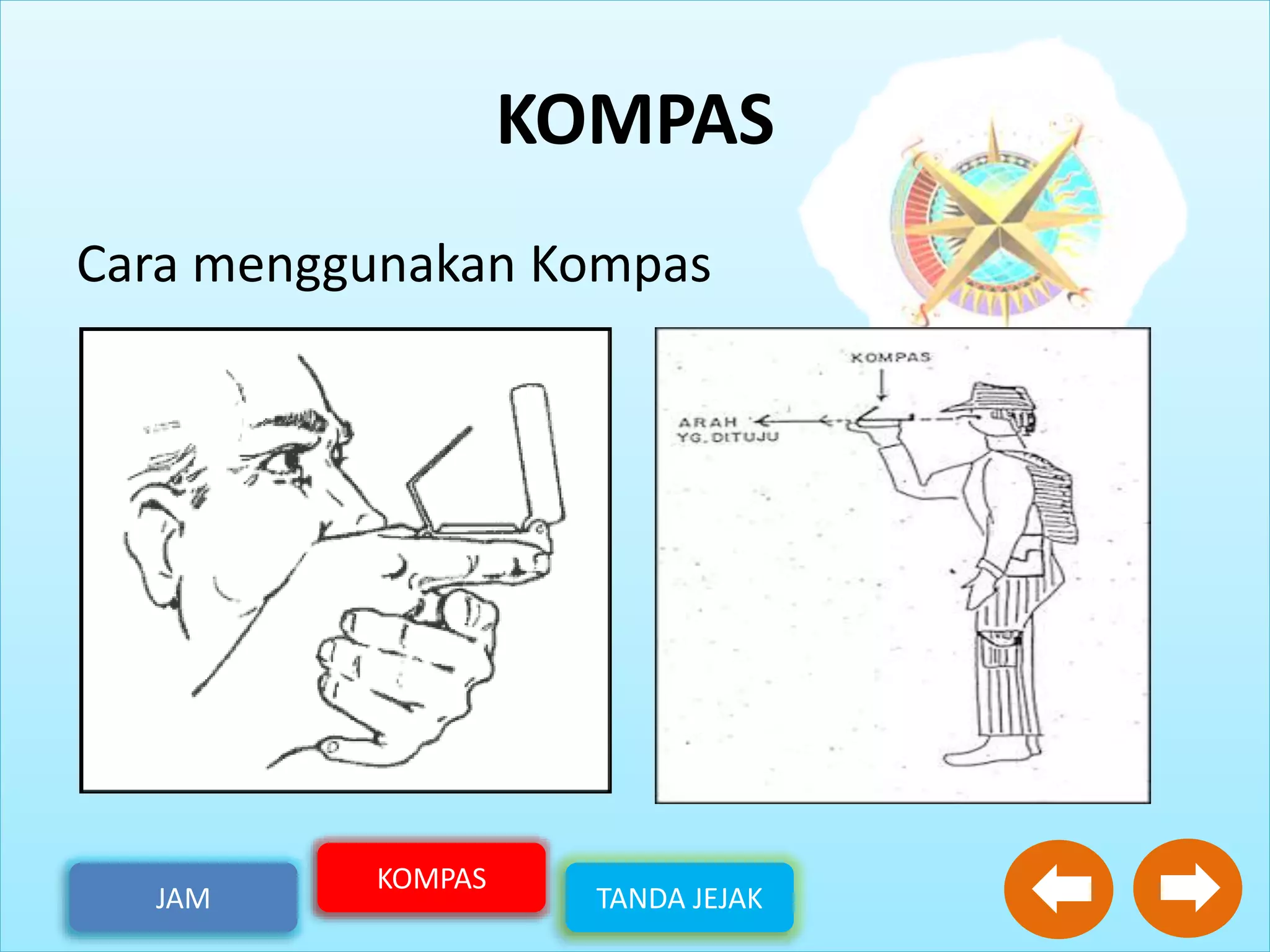 Materi Pramuka kompas, tanda jejak, dan jam | PPTX