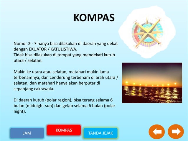 Materi Pramuka kompas, tanda jejak, dan jam | PPTX