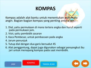 Materi Pramuka kompas, tanda jejak, dan jam | PPTX