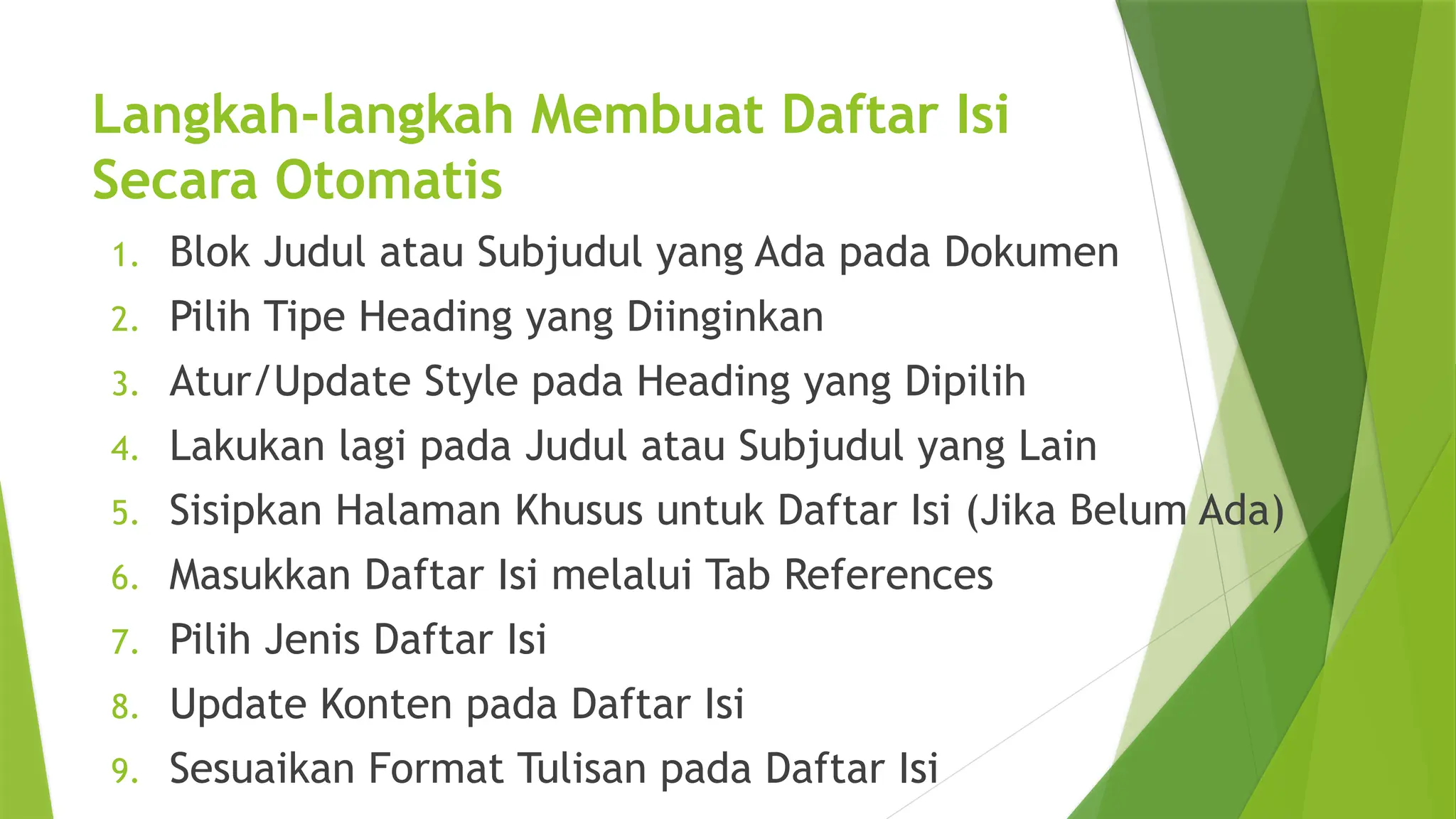 Materi KTF Membuat Daftar Isi Otomatis Pada Microsoft Word.pptx