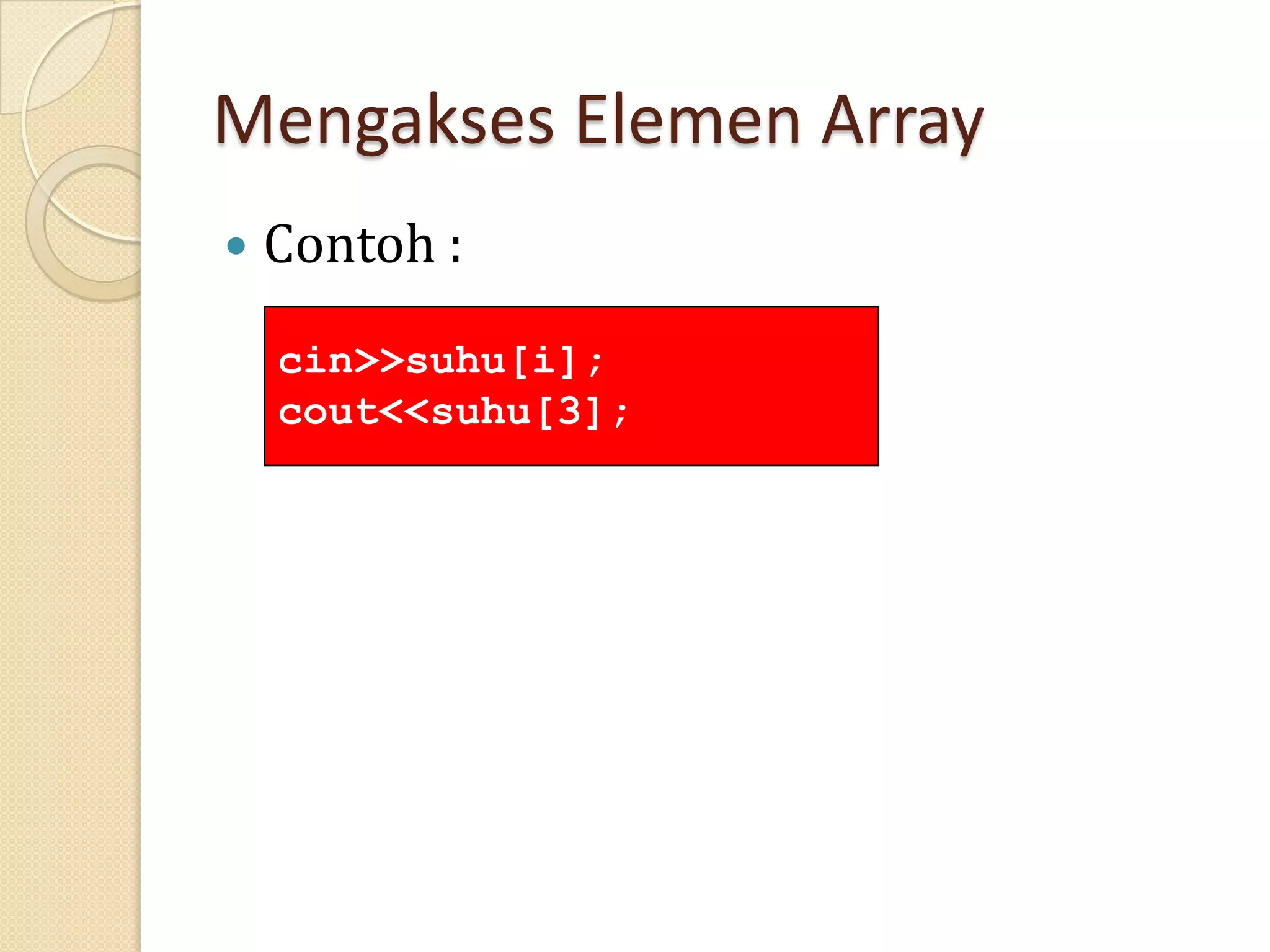 Materi kuliah 15 array part 1 | PPT