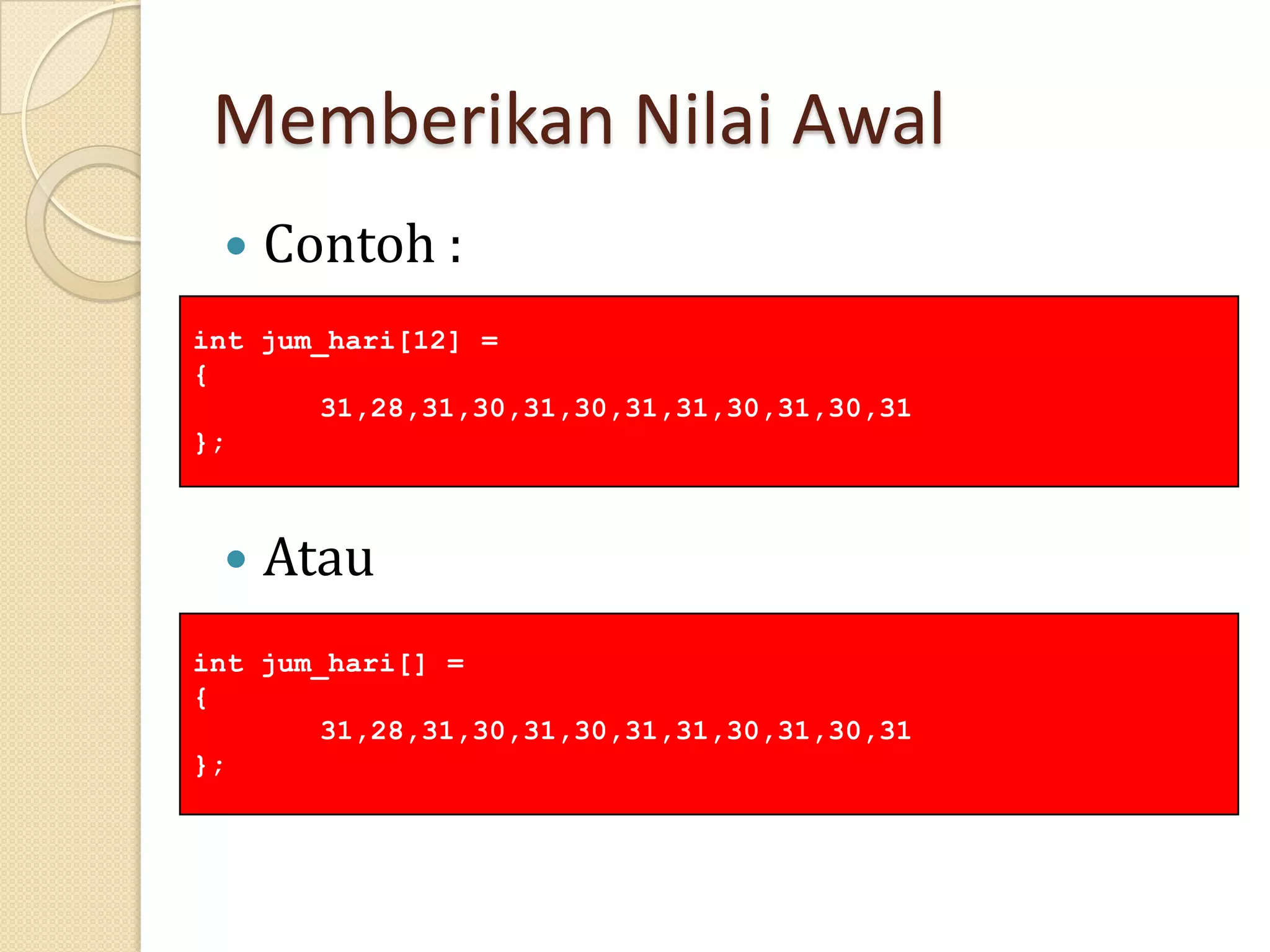 Materi kuliah 15 array part 1 | PPT