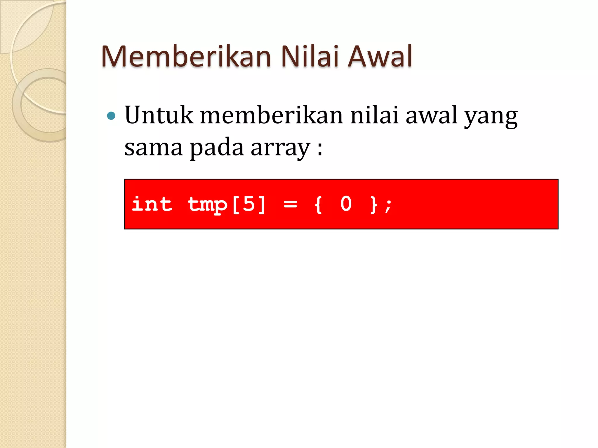 Materi kuliah 15 array part 1 | PPT