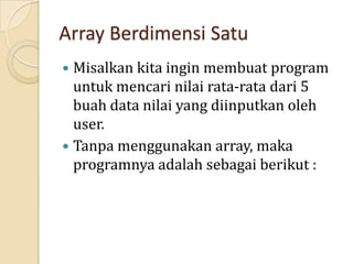 Materi kuliah 15 array part 1 | PPT