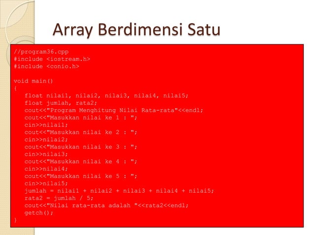Materi kuliah 15 array part 1 | PPT