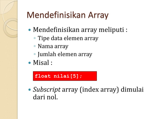 Materi kuliah 15 array part 1 | PPT