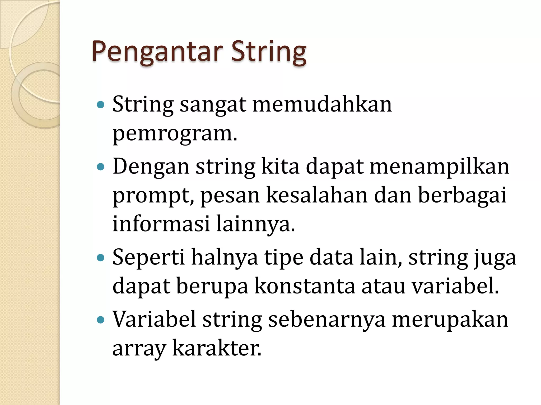 Materi kuliah 17 string | PPTX