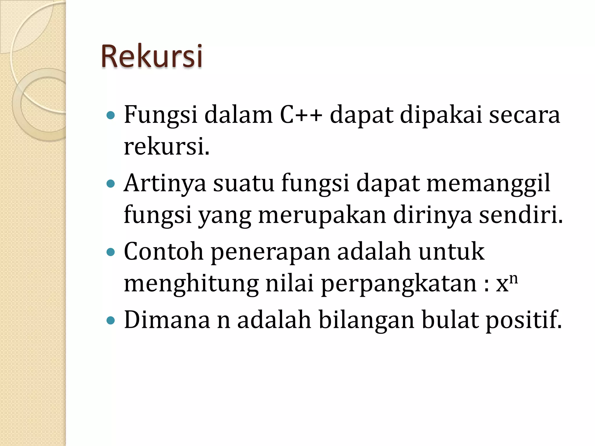Materi kuliah 20 rekursi | PPTX