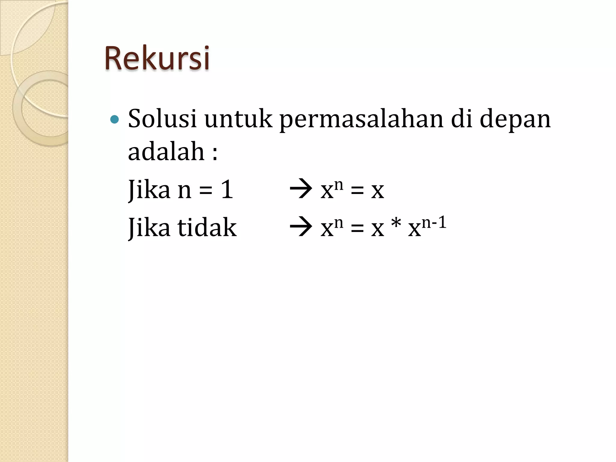 Materi kuliah 20 rekursi | PPT