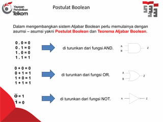 Materi Kuliah mengenai Aljabar dan Boolean | PDF