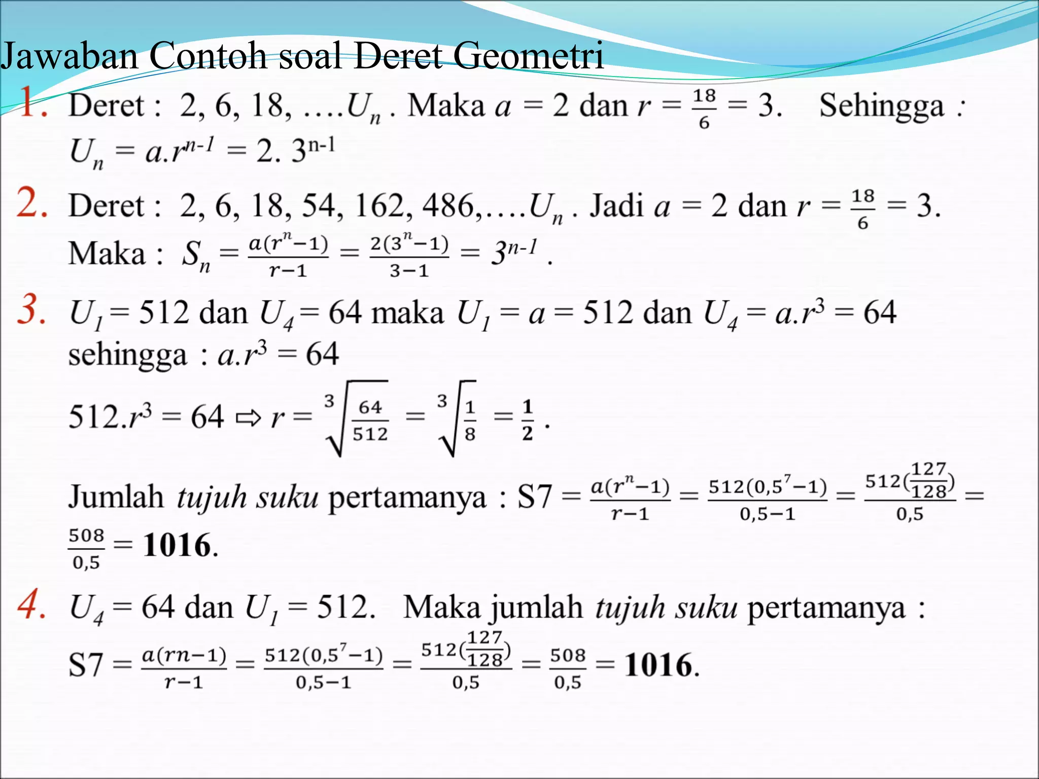 Materi Kuliah CALCULUS -- Barisan dan Deret ARITMATIKA dan GEOMETRI.ppt
