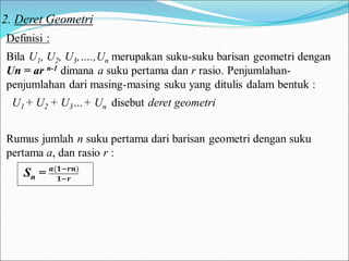 Materi Kuliah CALCULUS -- Barisan dan Deret ARITMATIKA dan GEOMETRI.ppt