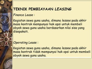 Mata Kuliah BANK dan Lembaga Keuangan - LEASING | PPT