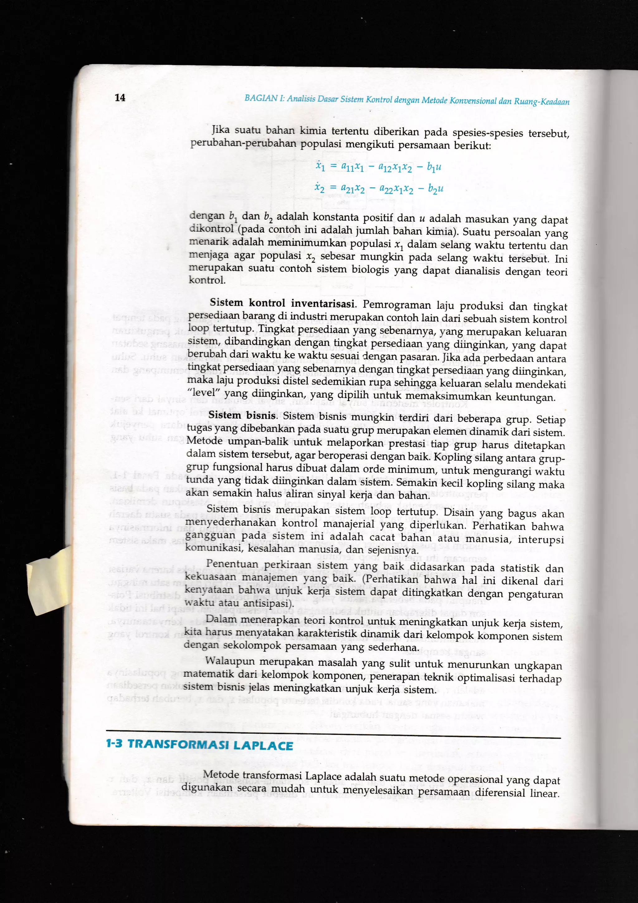 Materi kuliah teknik pengaturan transformasi laplace | PDF